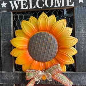 Sunflower Welcome Sign, Wood Sign, Door Hanger, Sunflower Decor ...