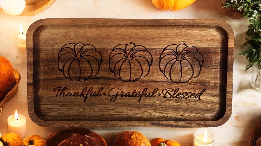 Engraved Wood Thanksgiving Serving Tray, Hostess Gift - Etsy