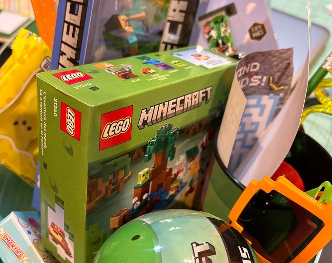 Minecraft Easter Basket, Lego Minecraft Themed Basket, Kids Easter ...