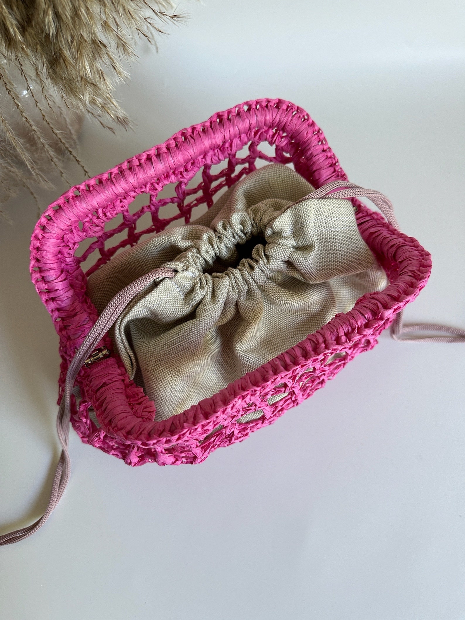Natural Raffia Summer Mesh Bag, Lightweight Wedding Straw Clutch ...