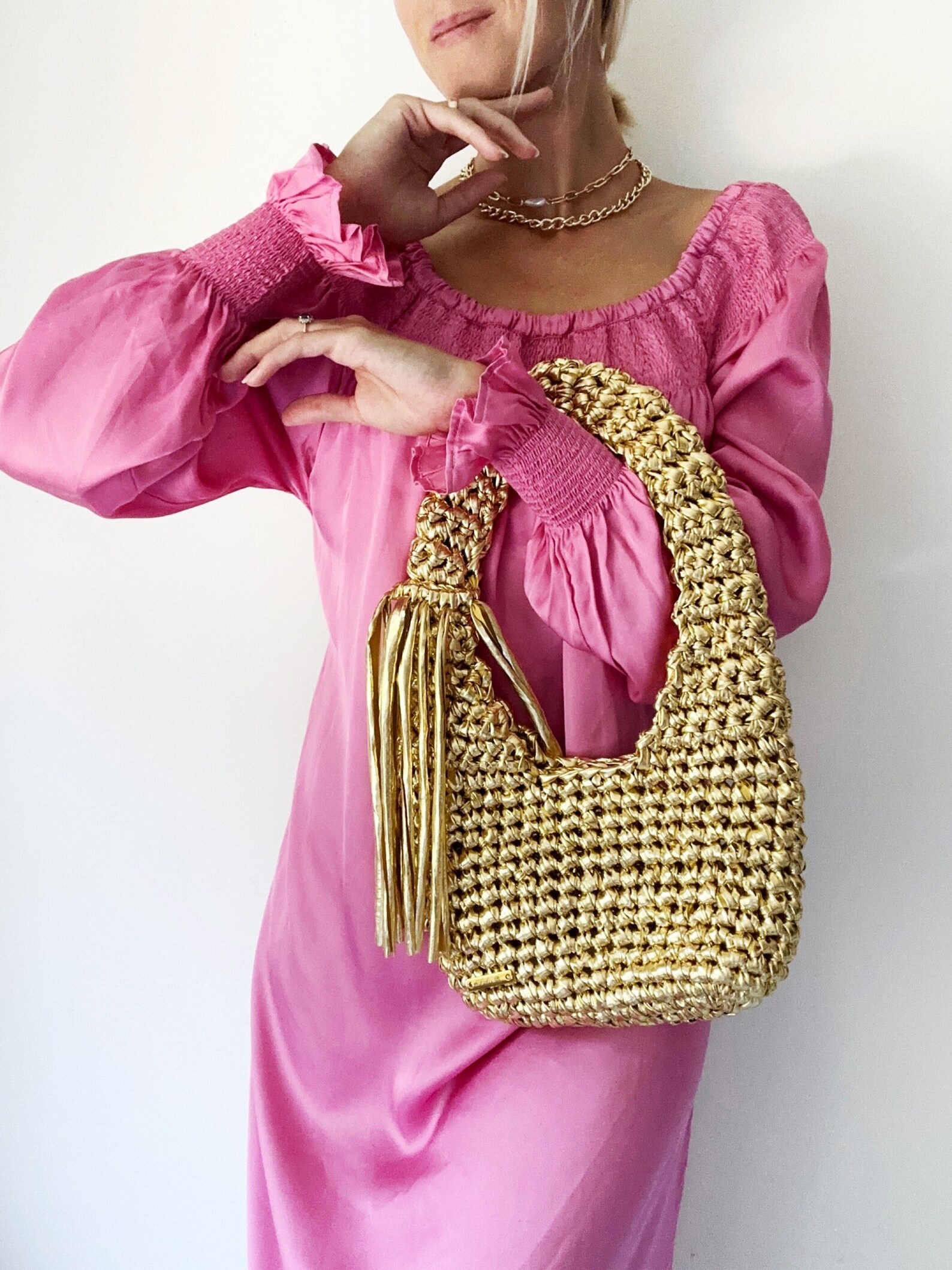 Gold Accessories, Shoulder Gold Women's Bag, Fringe Purse, Ladies ...