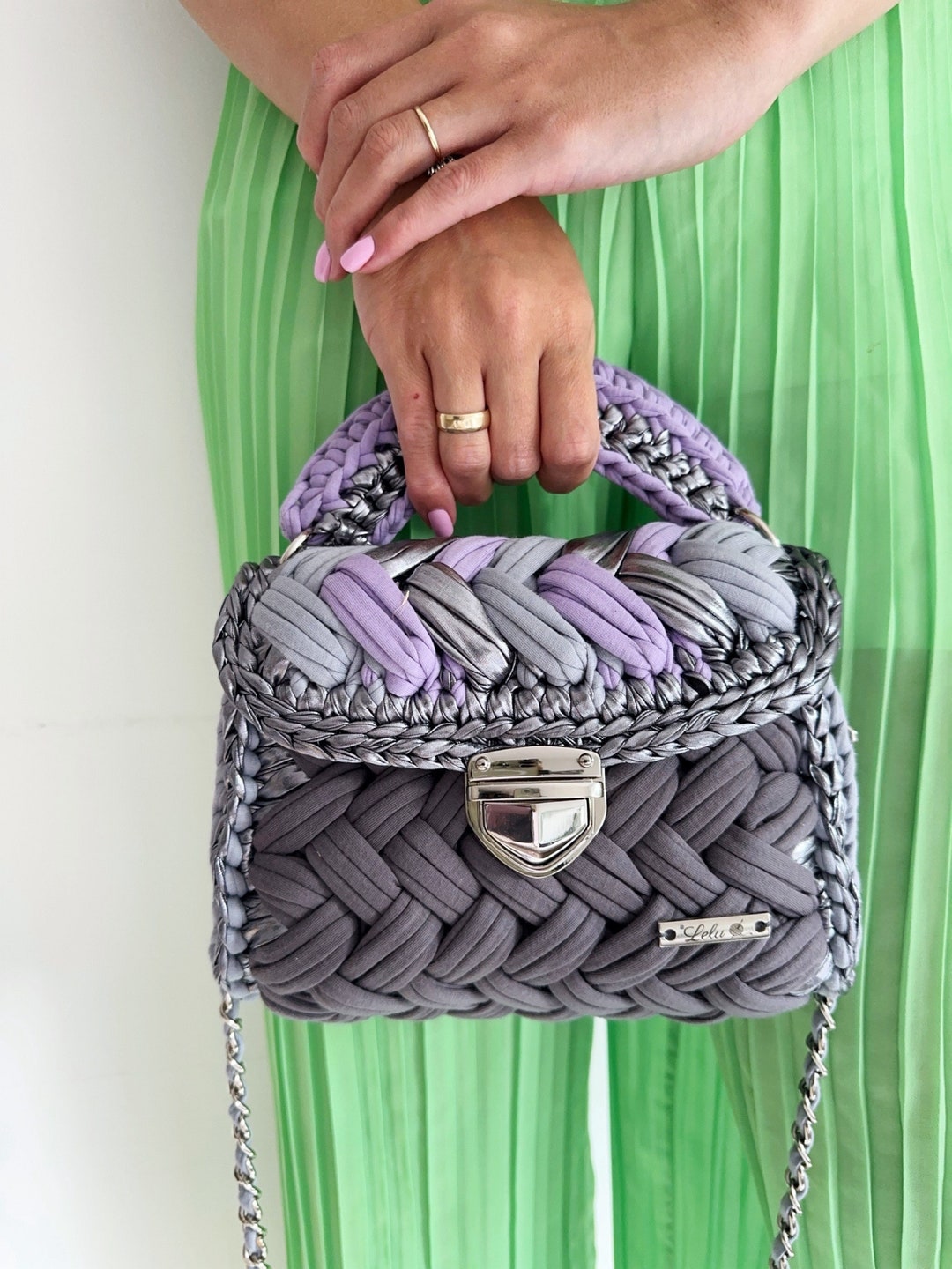 Elegant Crossbody Custom Handbag, Exquisite Handmade Tri-color Bag for ...