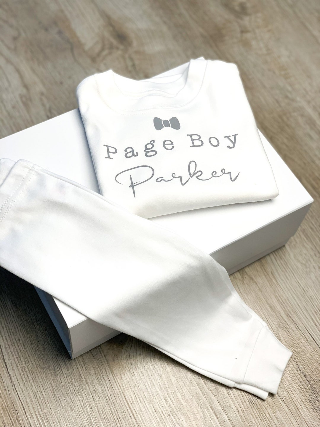 Page Boy Pyjamas Lounge Set Pjs Top Kids Wedding Personalised Love Baby ...