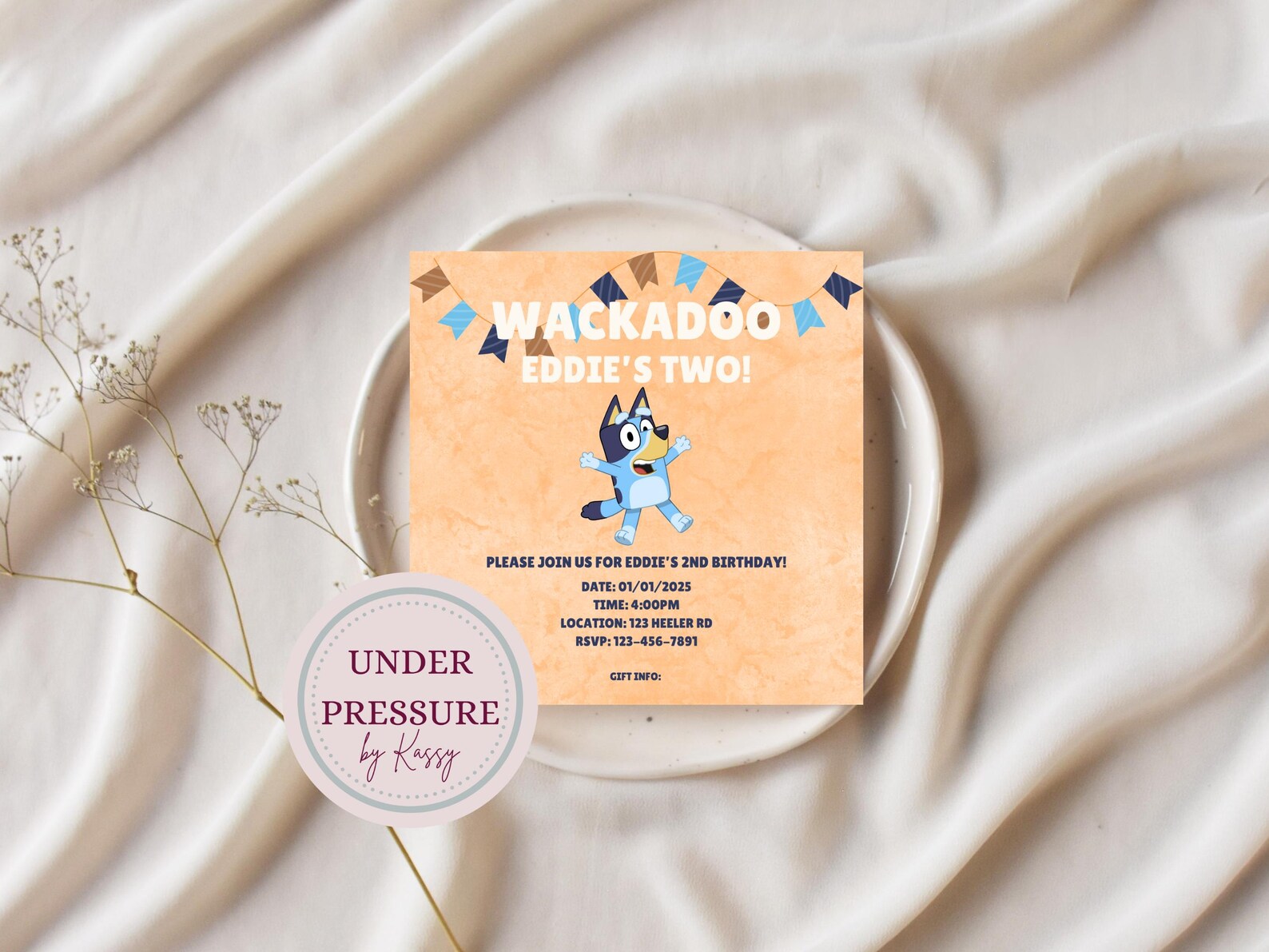 Wackadoo Two Bluey Birthday Invite Template - Etsy