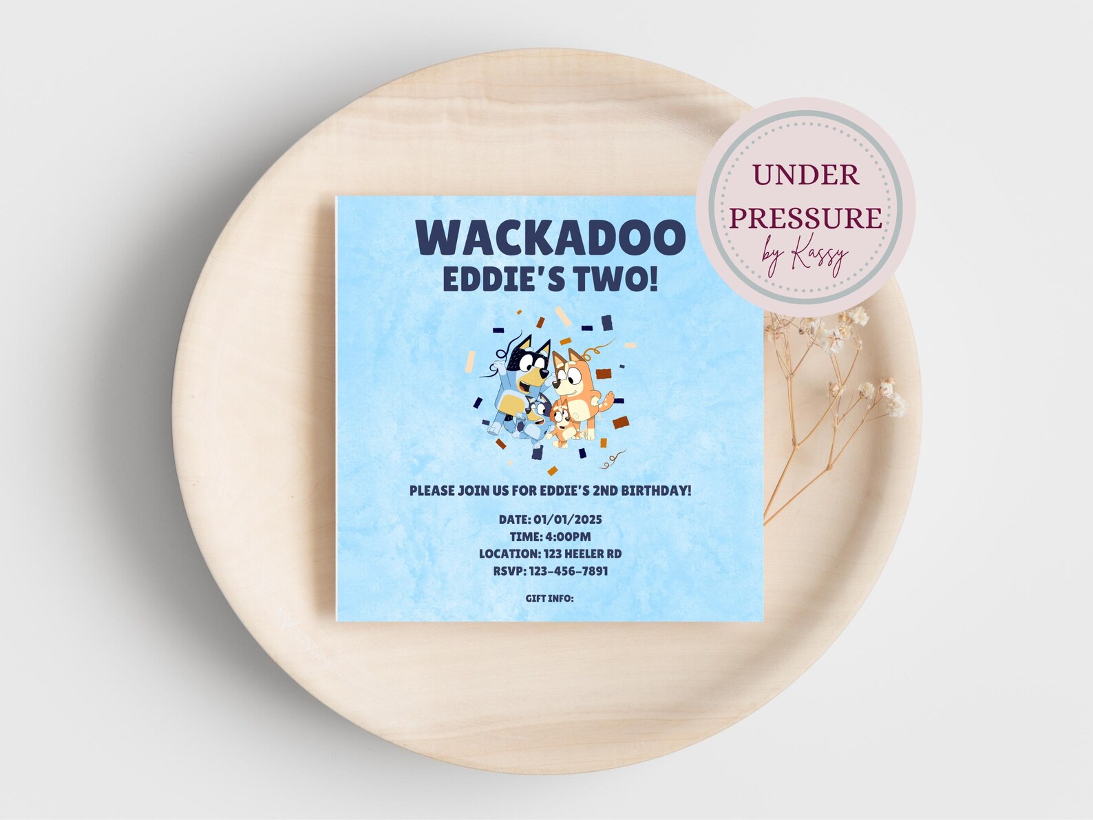 Wackadoo Two Bluey Birthday Invite Template - Etsy