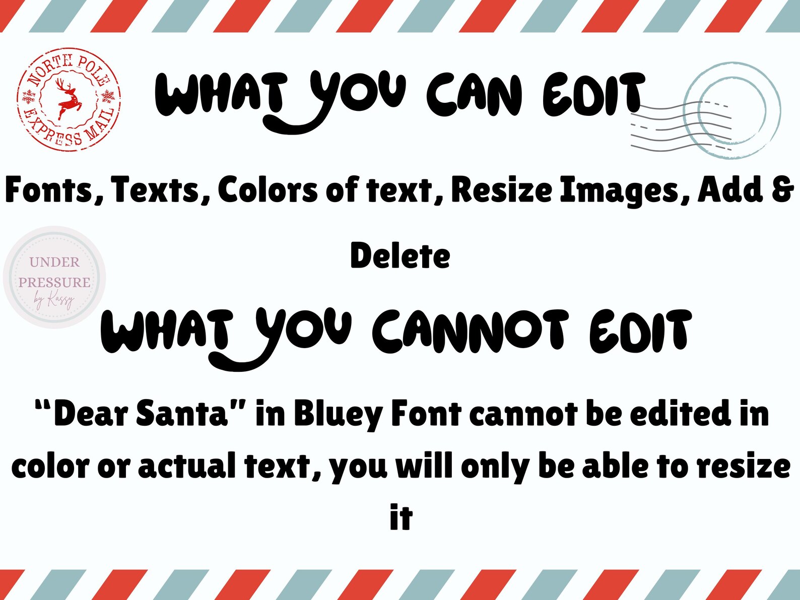 Bluey Themed Letters to Santa Kit Bundle Template - Etsy