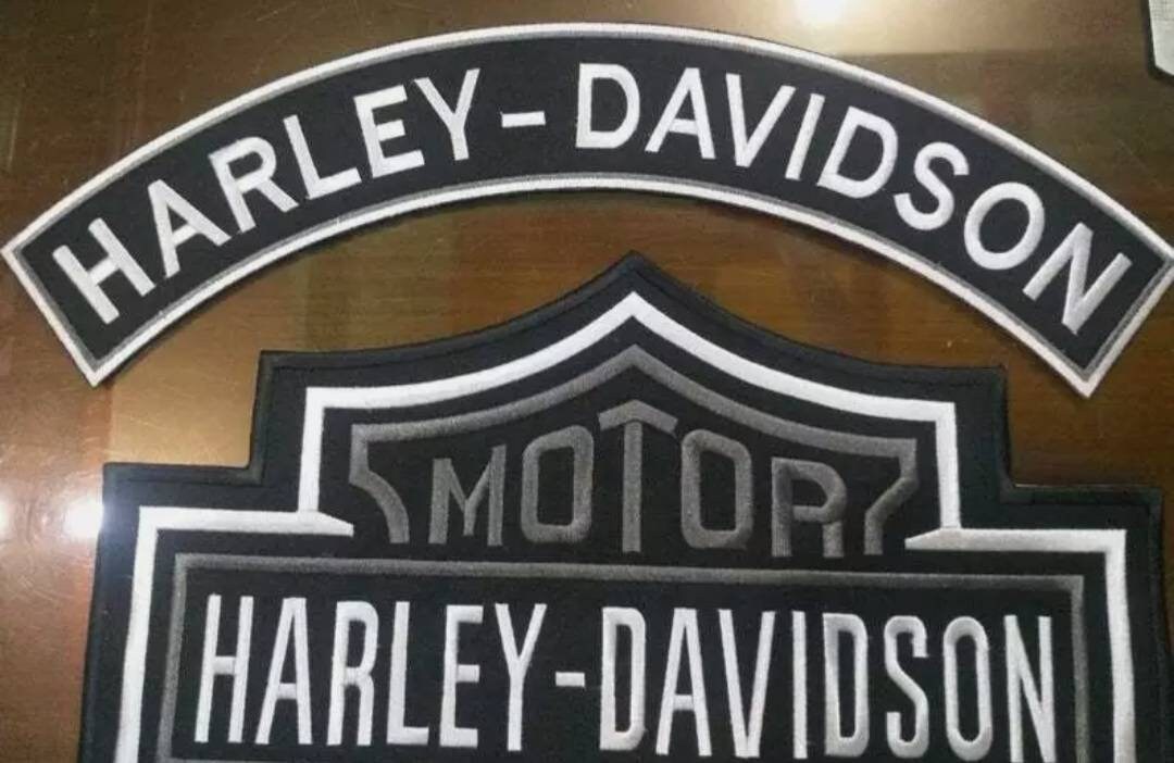 Harley Davidson Rockers Silver Grey Large 40cm Biker Patch Vest/jacket ...