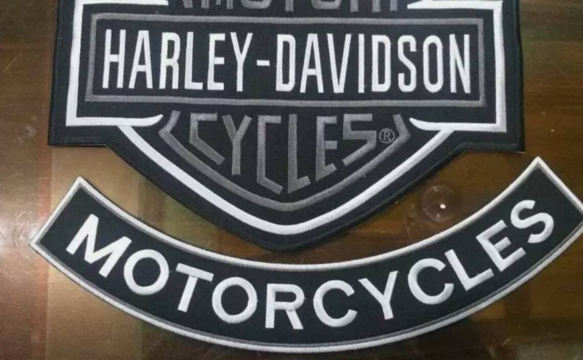 Harley Davidson Rockers Silver Grey Large 40cm Biker Patch Vest/jacket ...