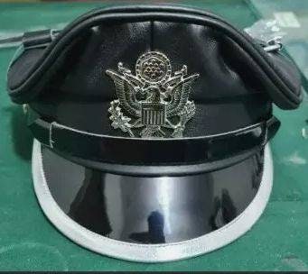 Finest Soft Real Leather Biker muir Cap With USA Silver Brass - Etsy