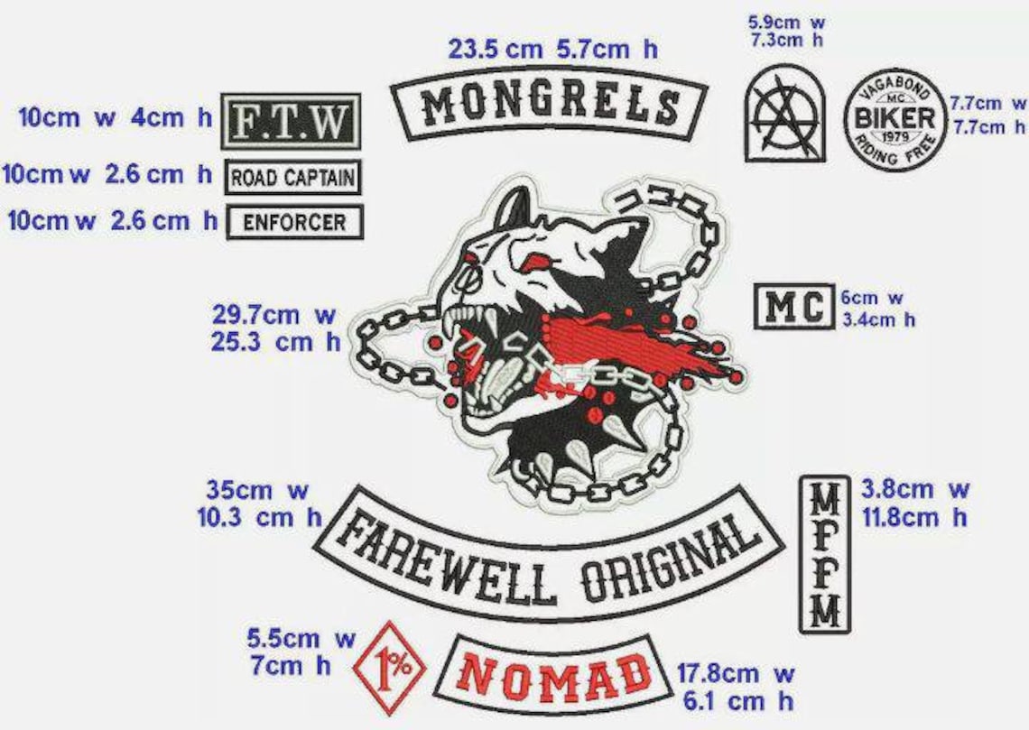 Mongrels Farewell Original Mc Iron on Embroidered Set Jacket / - Etsy