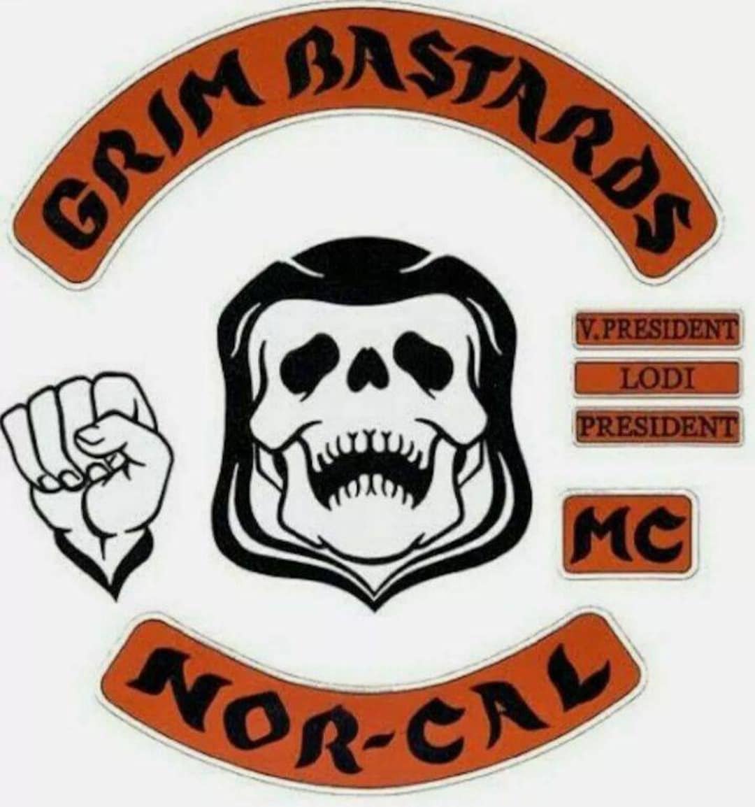 Grim Bastards Mc 35cm Iron on Embroidered Set - Etsy