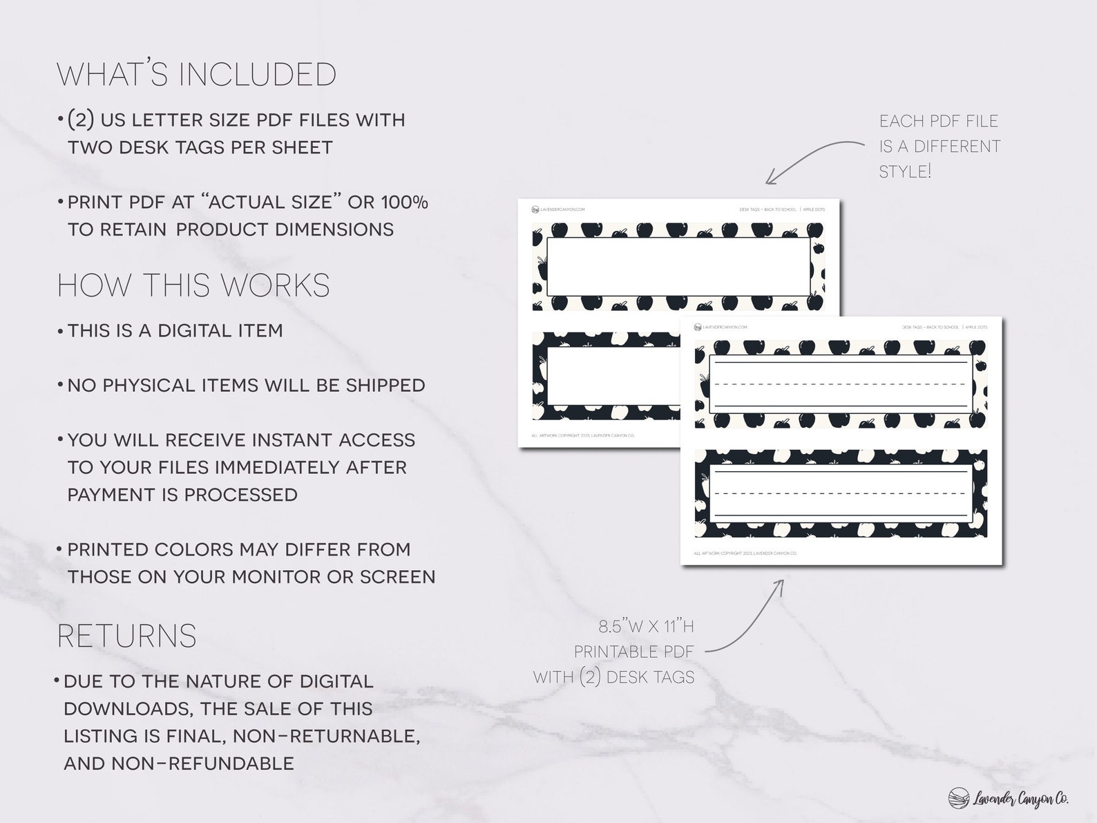 Back to School Desk Tags | Printable Classroom Name Plates | Black and ...