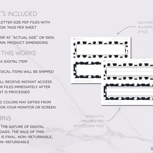 Back to School Desk Tags | Printable Classroom Name Plates | Black and ...