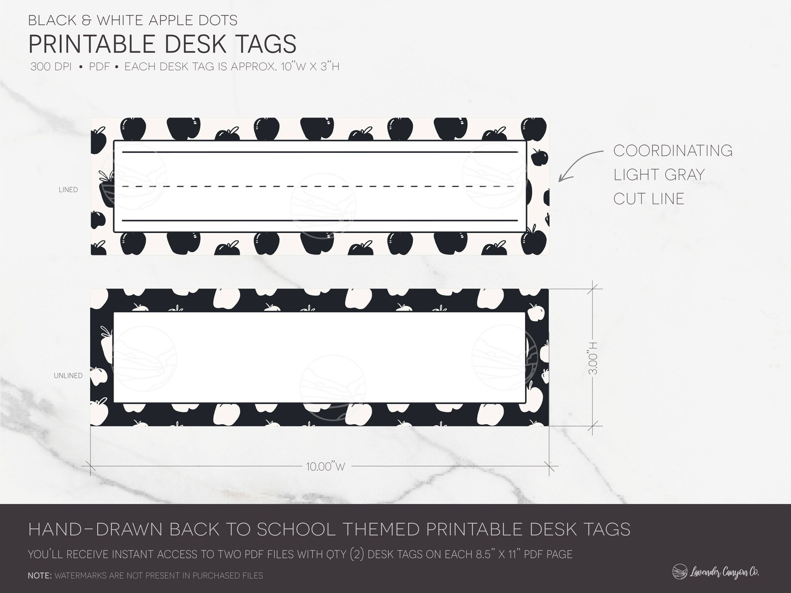 Back to School Desk Tags | Printable Classroom Name Plates | Black and ...