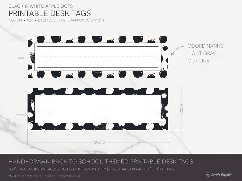 Back to School Desk Tags | Printable Classroom Name Plates | Black and ...