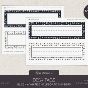 Back to School Desk Tags | Printable Classroom Name Plates | Black and ...