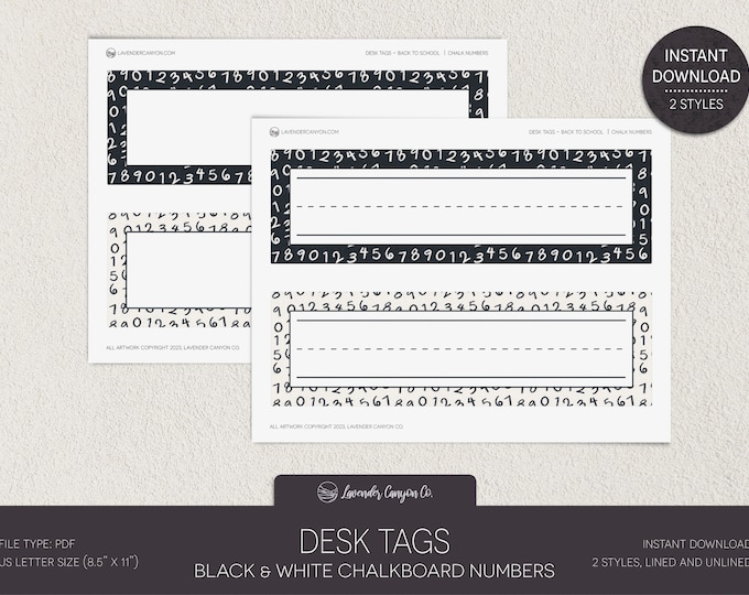 Black and White Classroom Labels, Student Name Tags, Printable ...