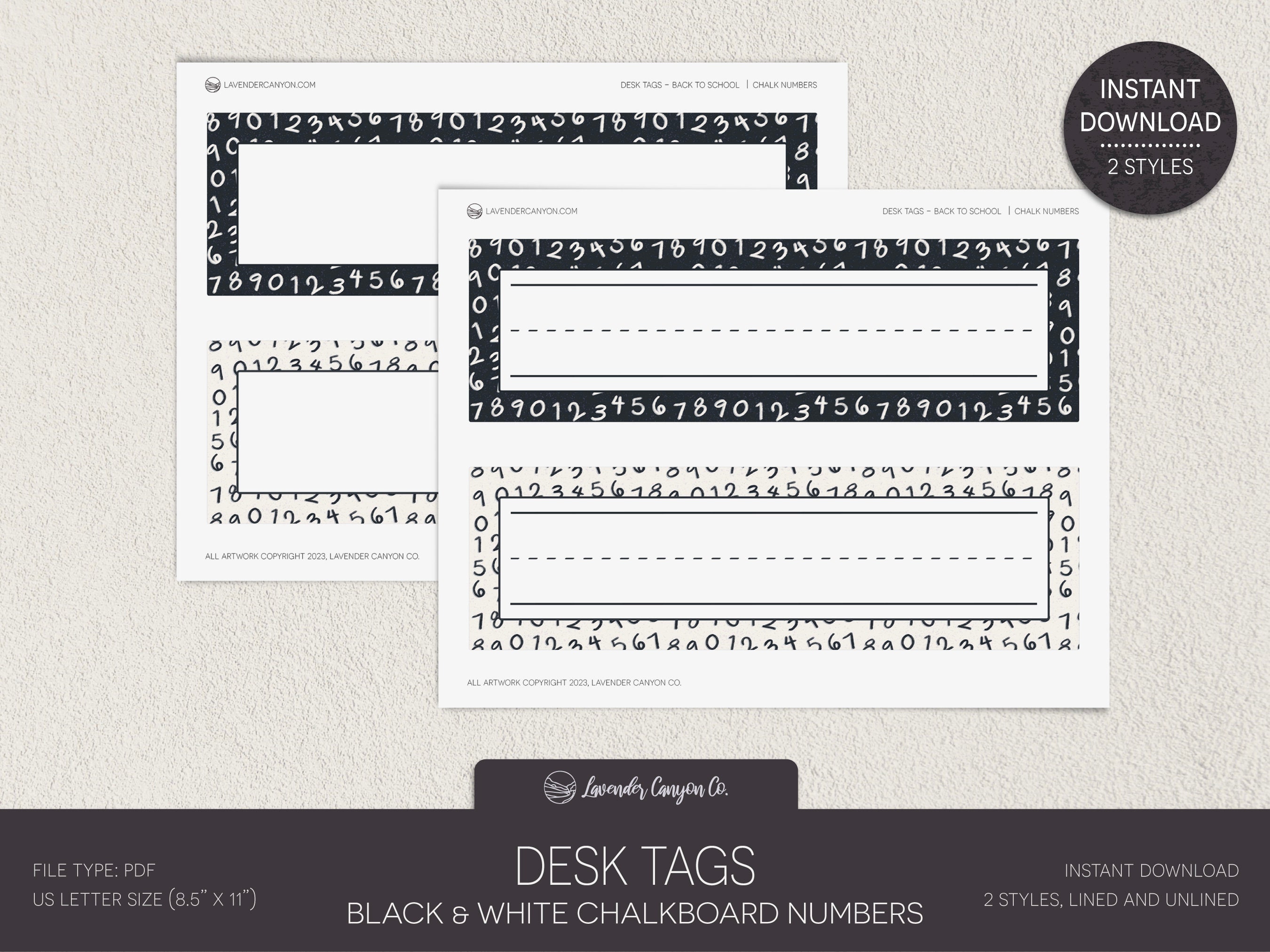Back to School Desk Tags | Printable Classroom Name Plates | Black and ...