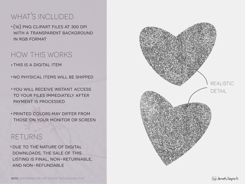 Glitter Heart Silver Clipart PNG, Silver Glitter Digital Hand-drawn ...