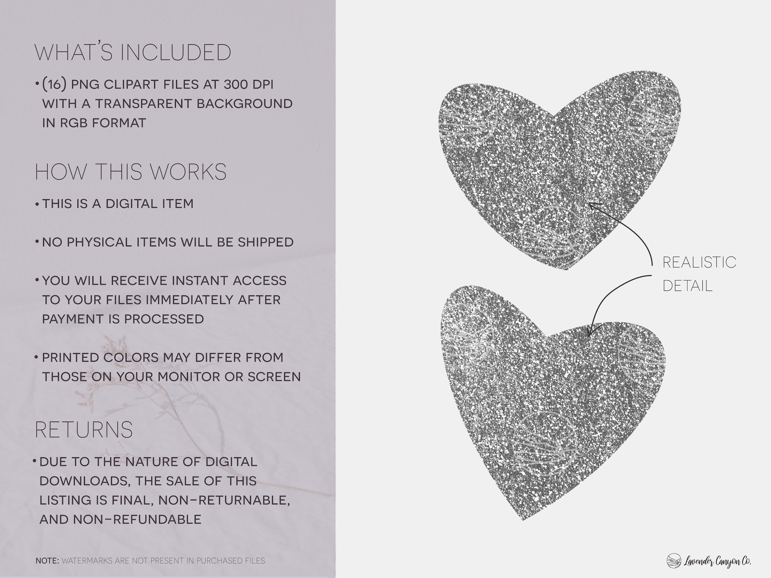 Glitter Heart Silver Clipart PNG, Silver Glitter Digital Hand-drawn ...