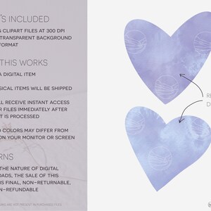 Watercolor Heart Periwinkle Clipart PNG, Blue Digital Hand-drawn ...