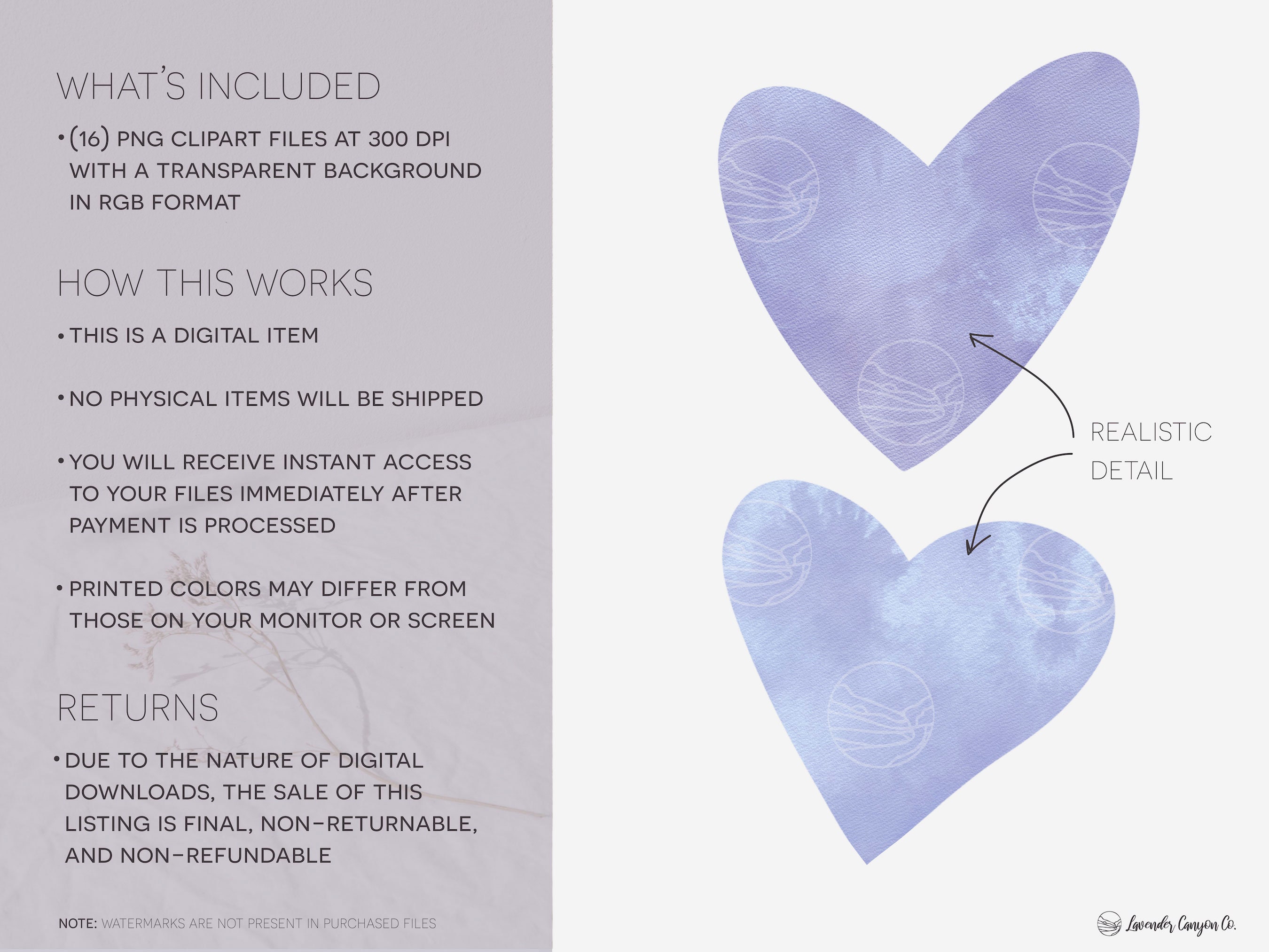 Watercolor Heart Periwinkle Clipart PNG, Blue Digital Hand-drawn ...