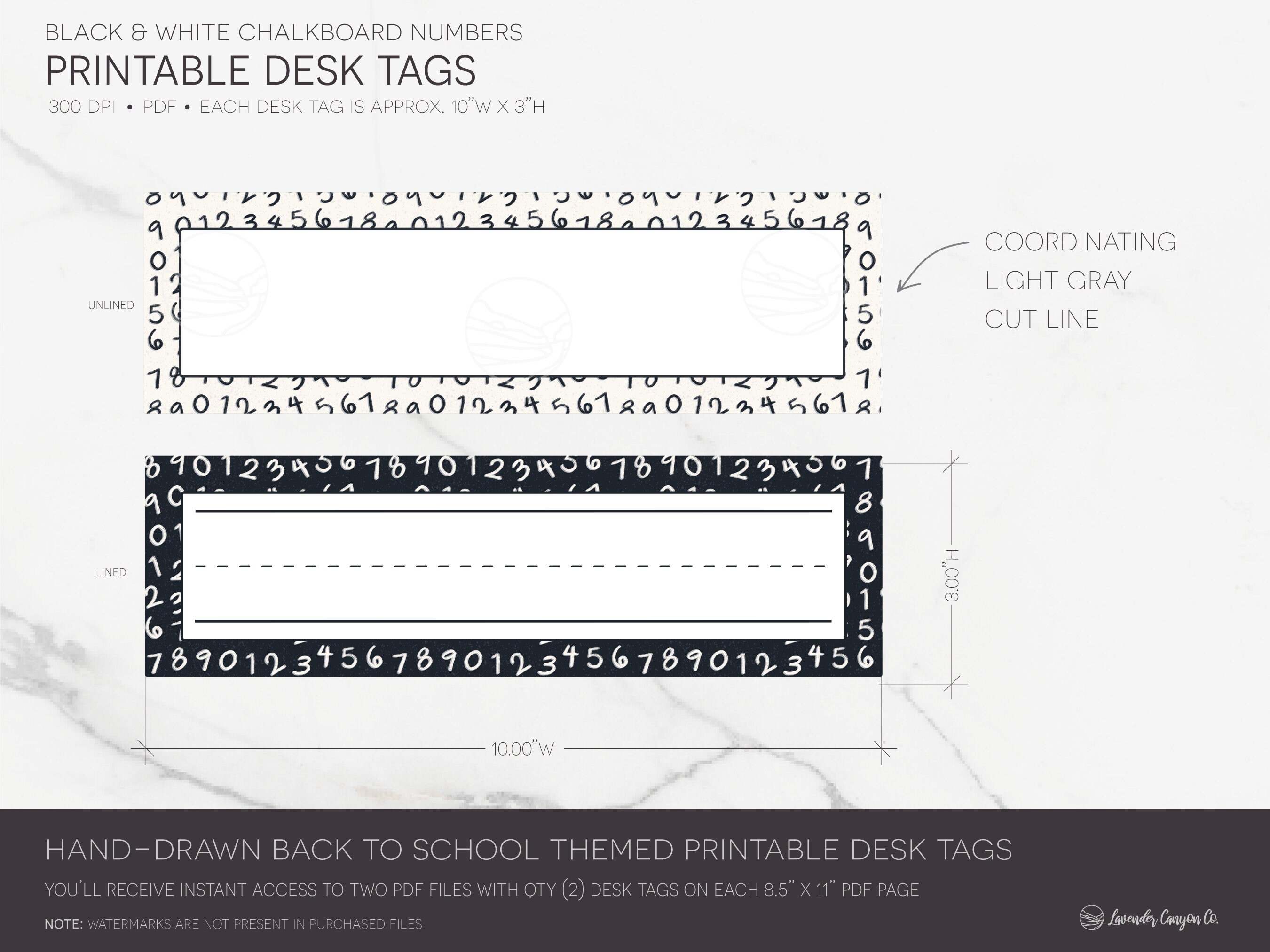 Back to School Desk Tags | Printable Classroom Name Plates | Black and ...