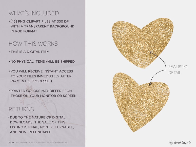 Glitter Heart Gold Clipart PNG, Gold Glitter Digital Hand-drawn ...