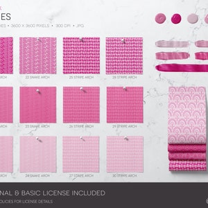 Hot Pink Boho Hand-drawn Rainbow Arch Digital Paper, Bohemian Arches ...