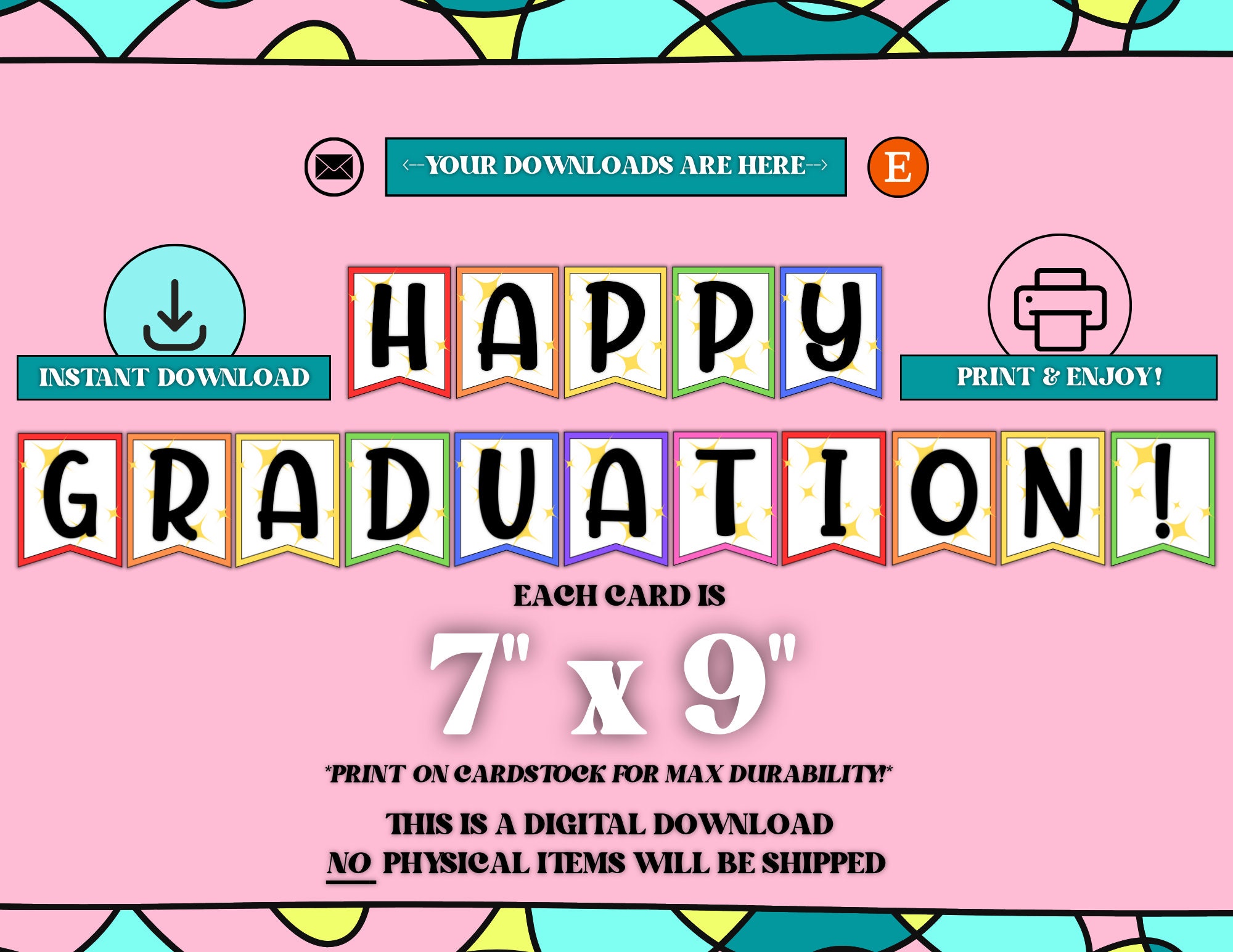 Printable Graduation, Diploma Party, Preschool Graduation Party Banner ...