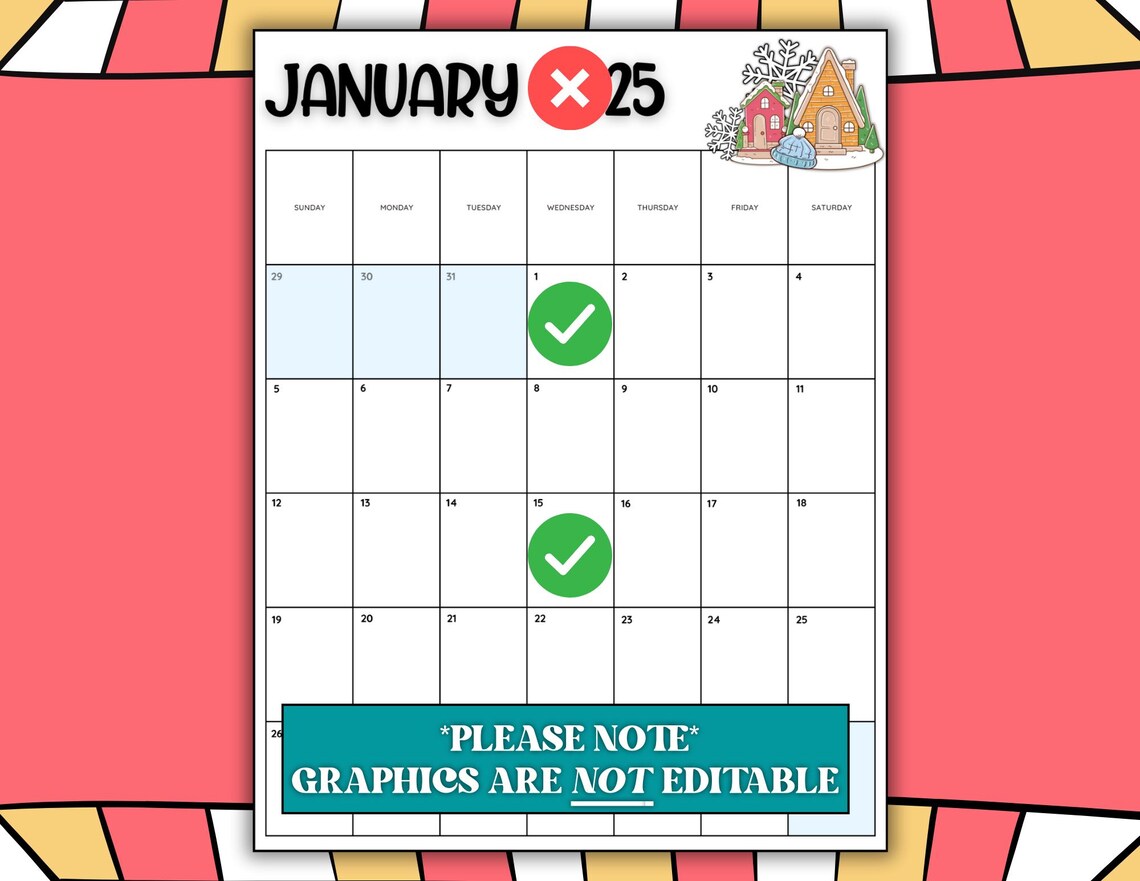 2024-2025 Editable School Year Calendar Printable Template Instant ...