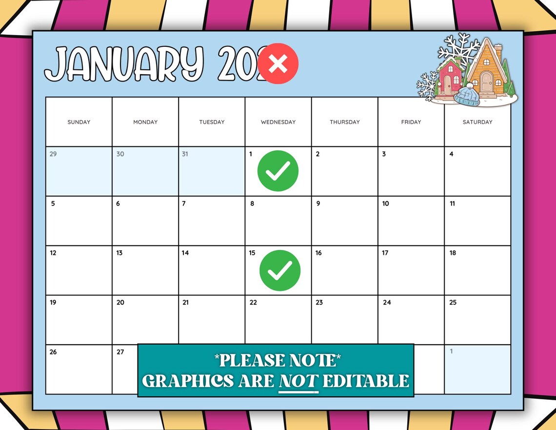 2024-2025 Editable School Year Calendar Printable Template Instant ...