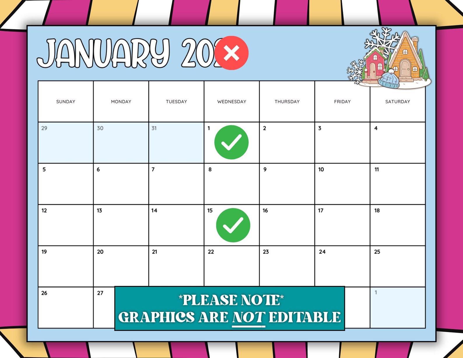 2024-2025 Editable School Year Calendar Printable Template Instant ...