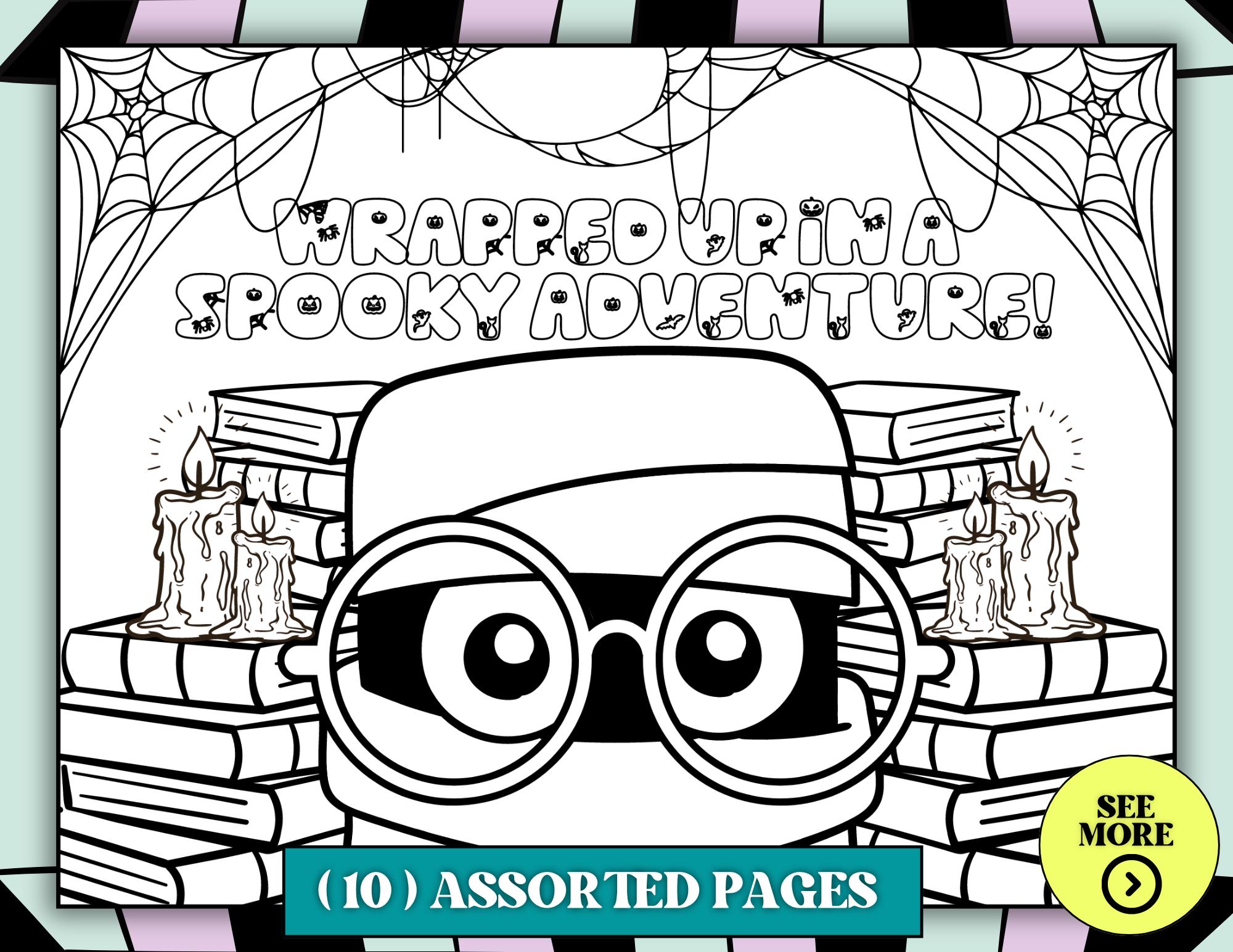 10 Halloween Coloring Pages for Kids Halloween Party Activity Printable ...