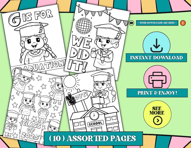 Preschool Graduation Coloring Pages 2025 Kindergarten Graduation ...