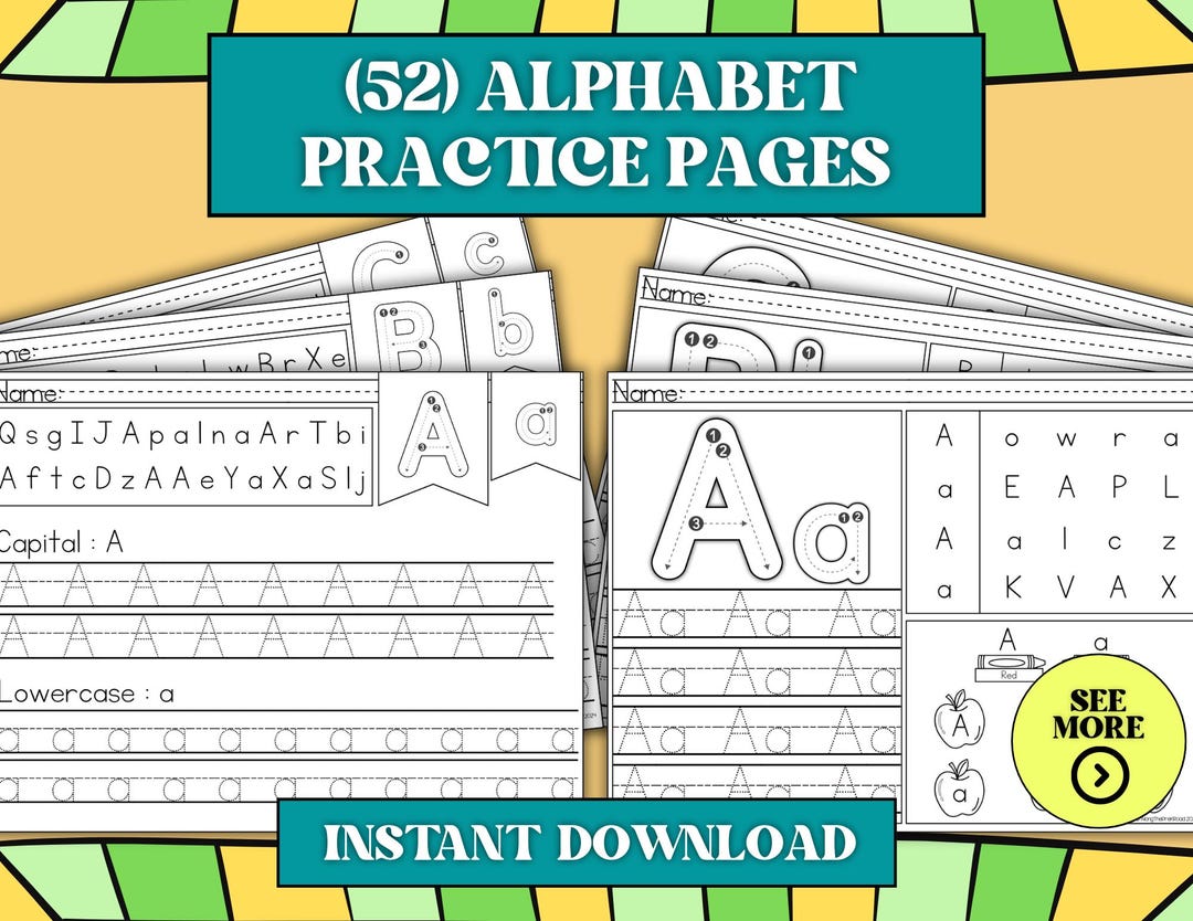 Preschool Printable Letter Tracing Worksheet for Kids Alphabet Practice ...