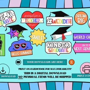 Printable Preschool Graduation Photo Booth Props Graduation Party ...