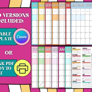 2024-2025 Editable School Year Calendar Printable Template Instant ...