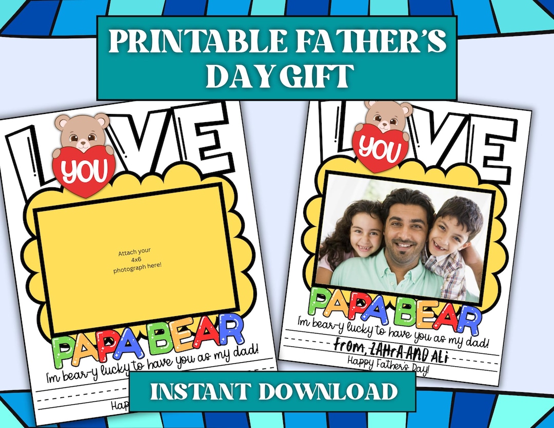 Father's Day Gift From Kids Father's Day Craft Printable Activity for ...