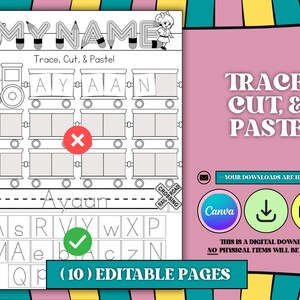 Custom Name Tracing Editable Template for Homeschool Name Tracing ...