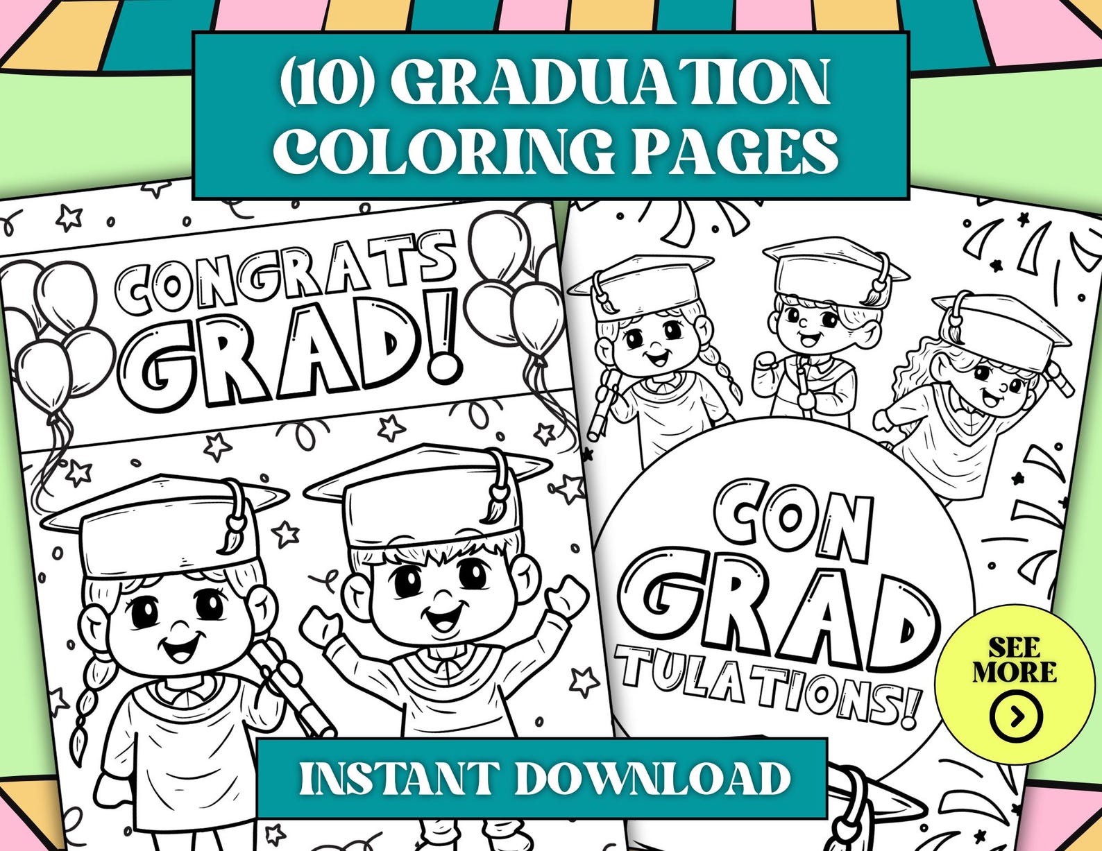 Preschool Graduation Coloring Pages 2024 Kindergarten Graduation ...