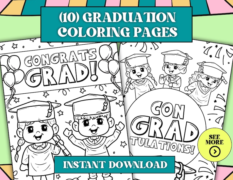 Preschool Graduation Coloring Pages 2024 Kindergarten Graduation ...