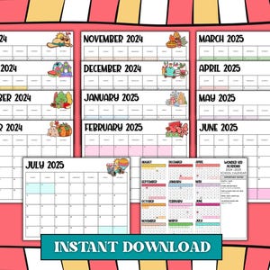 2024-2025 Editable School Year Calendar Printable Template Instant ...