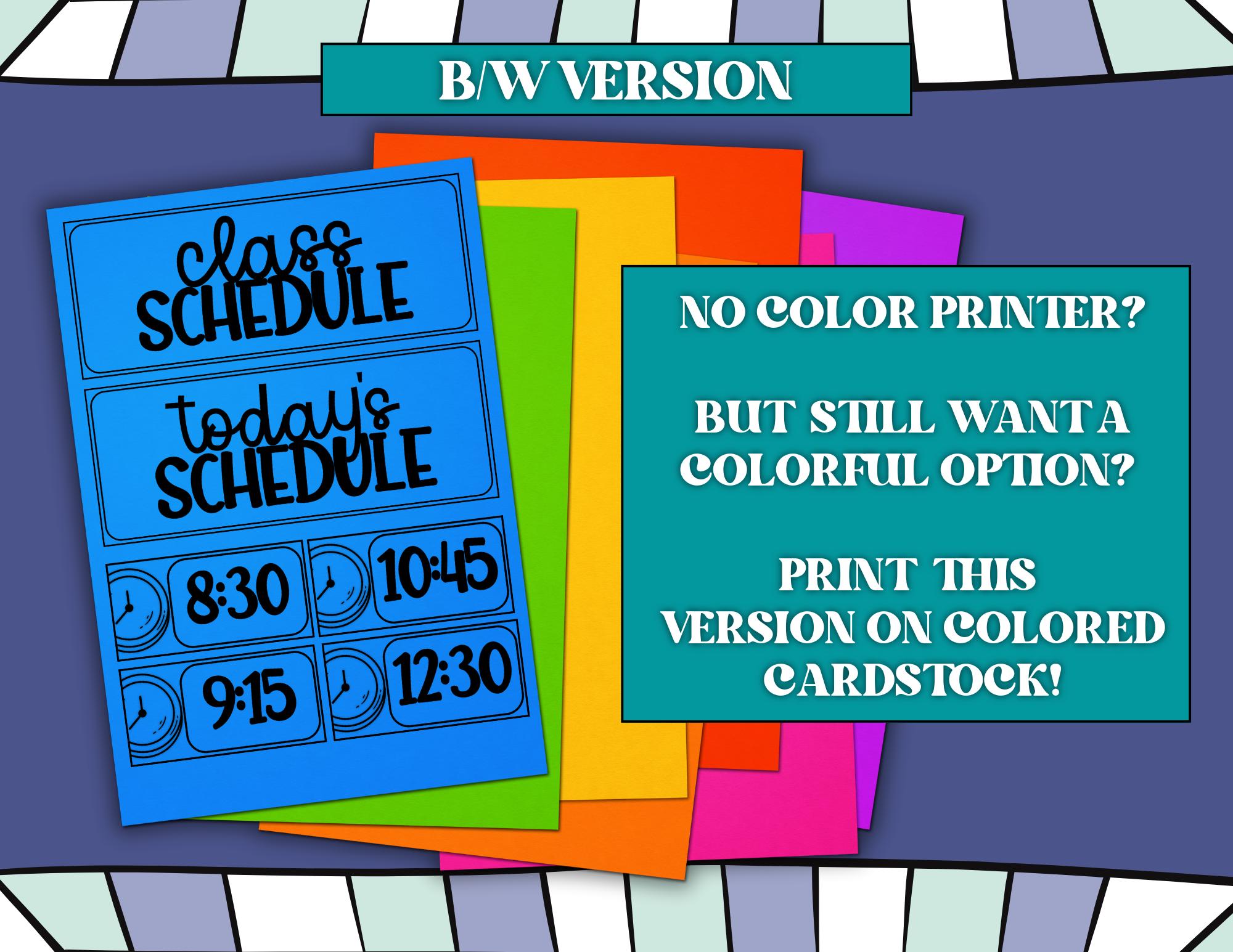 Classroom Editable Schedule Cards Printable Daily Schedule Template for ...