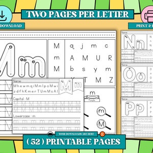 Printable Tracing Worksheets for Kids Alphabet Practice Instant ...