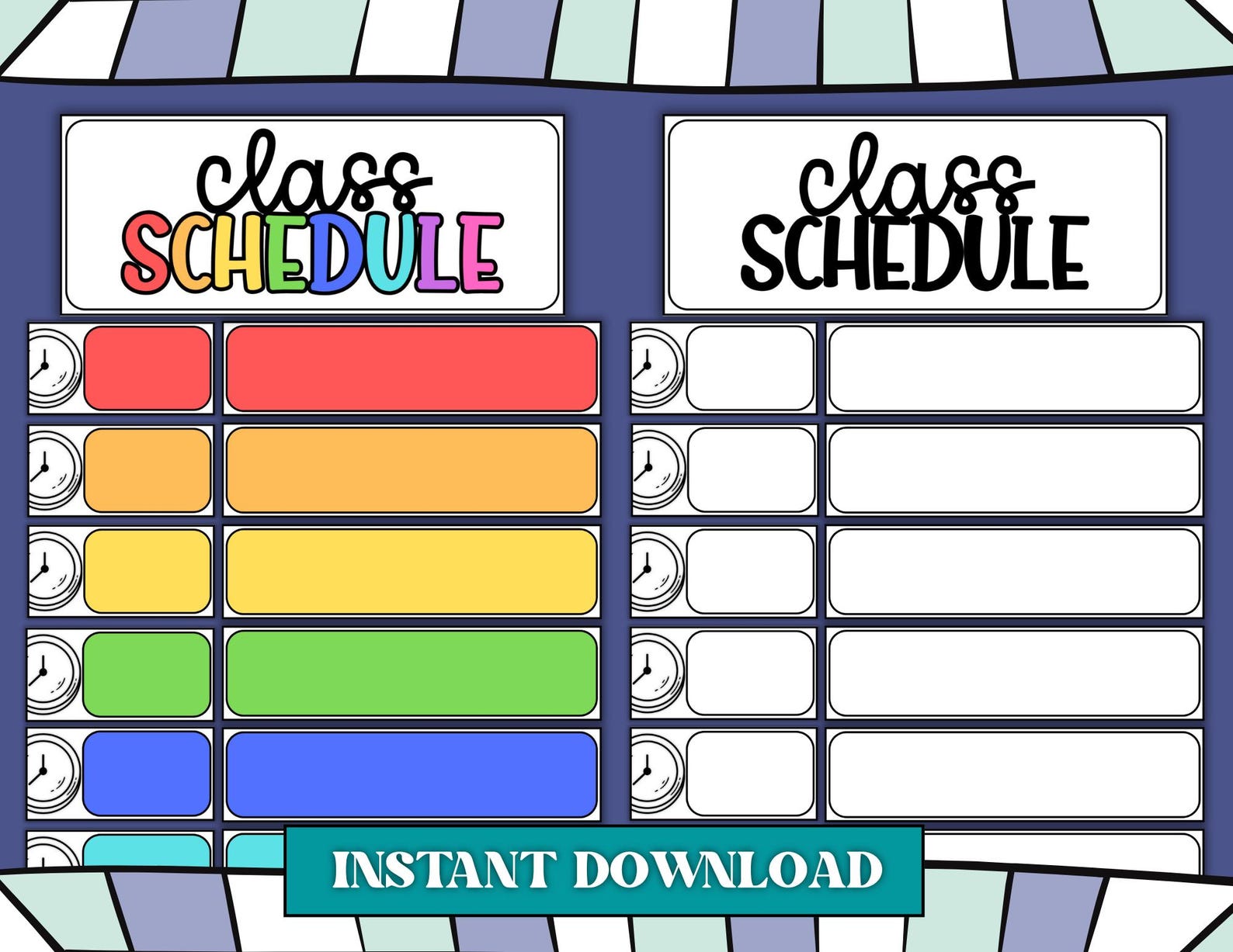 Classroom Editable Schedule Cards Printable Daily Schedule Template for ...
