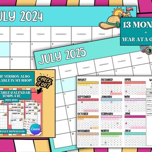 2024-2025 Editable School Year Calendar Printable Template Instant ...