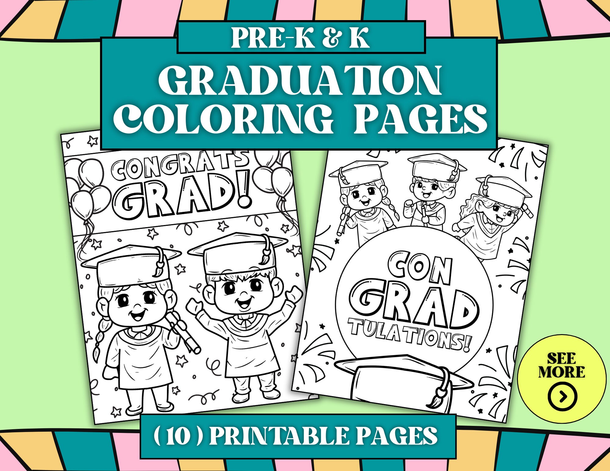 Preschool Graduation Coloring Pages 2024 Kindergarten Graduation ...