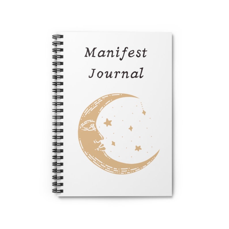 Gold Moon Stars Manifestation Notebook Celestial Notebook Manifestion ...