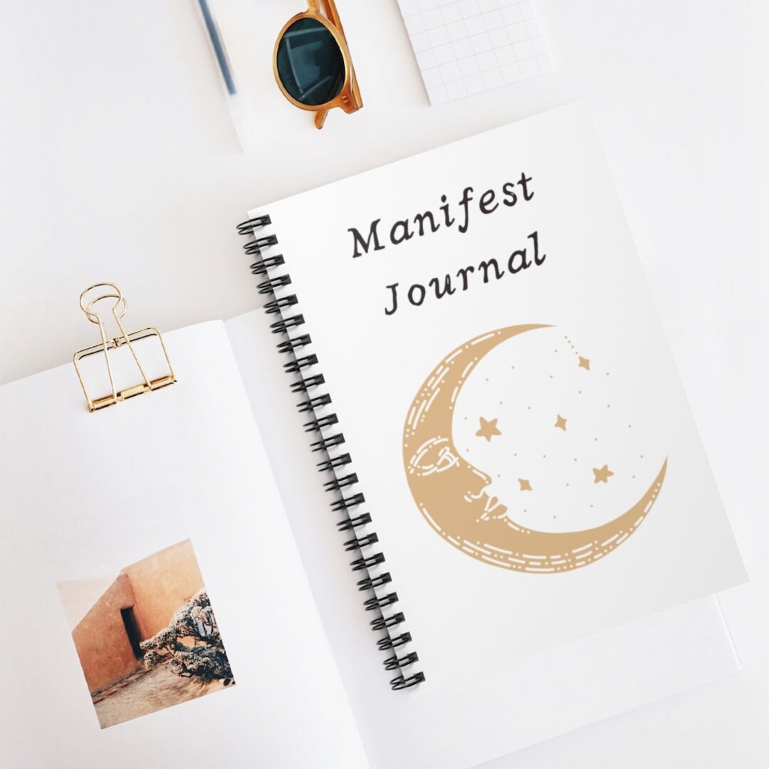 Gold Moon Stars Manifestation Notebook Celestial Notebook Manifestion ...